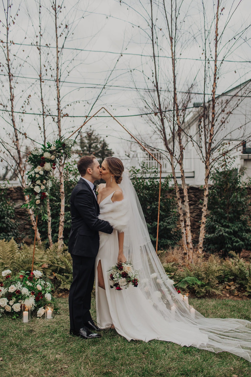 Classic Tuxedo Wedding with Velvet Winter Twist