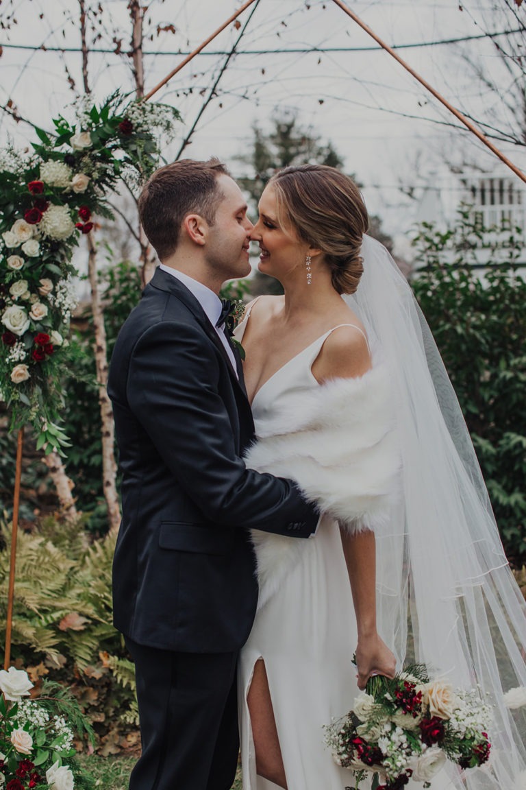 Classic Tuxedo Wedding with Velvet Winter Twist